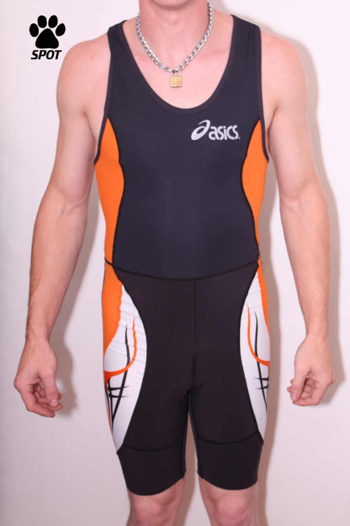 Black Orange Asics Sprint Suit | ZentaiSpot