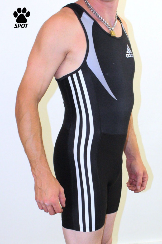 Black Adidas running suit – Right – ZentaiSpot