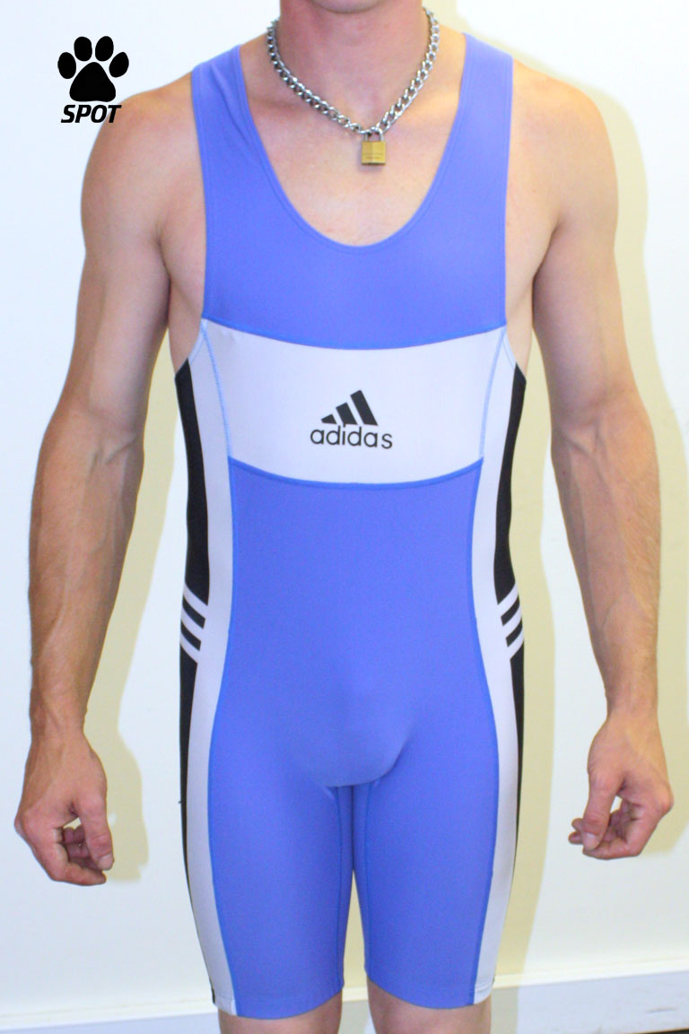 Blue White and Black Adidas Sprint Suit | ZentaiSpot